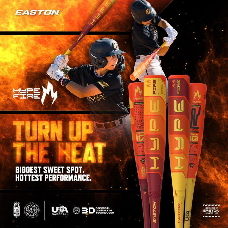 Easton Hype Fire 2 3/4" Barrel (-10) USSSA Baseball Bat - Youth (2025) – Time Out Source For Sports